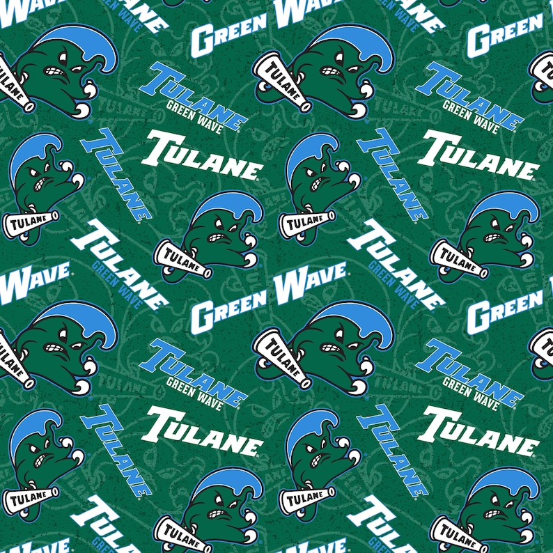 Official Licensed Tulane University Cotton Quilting Fabrics-tulane ...