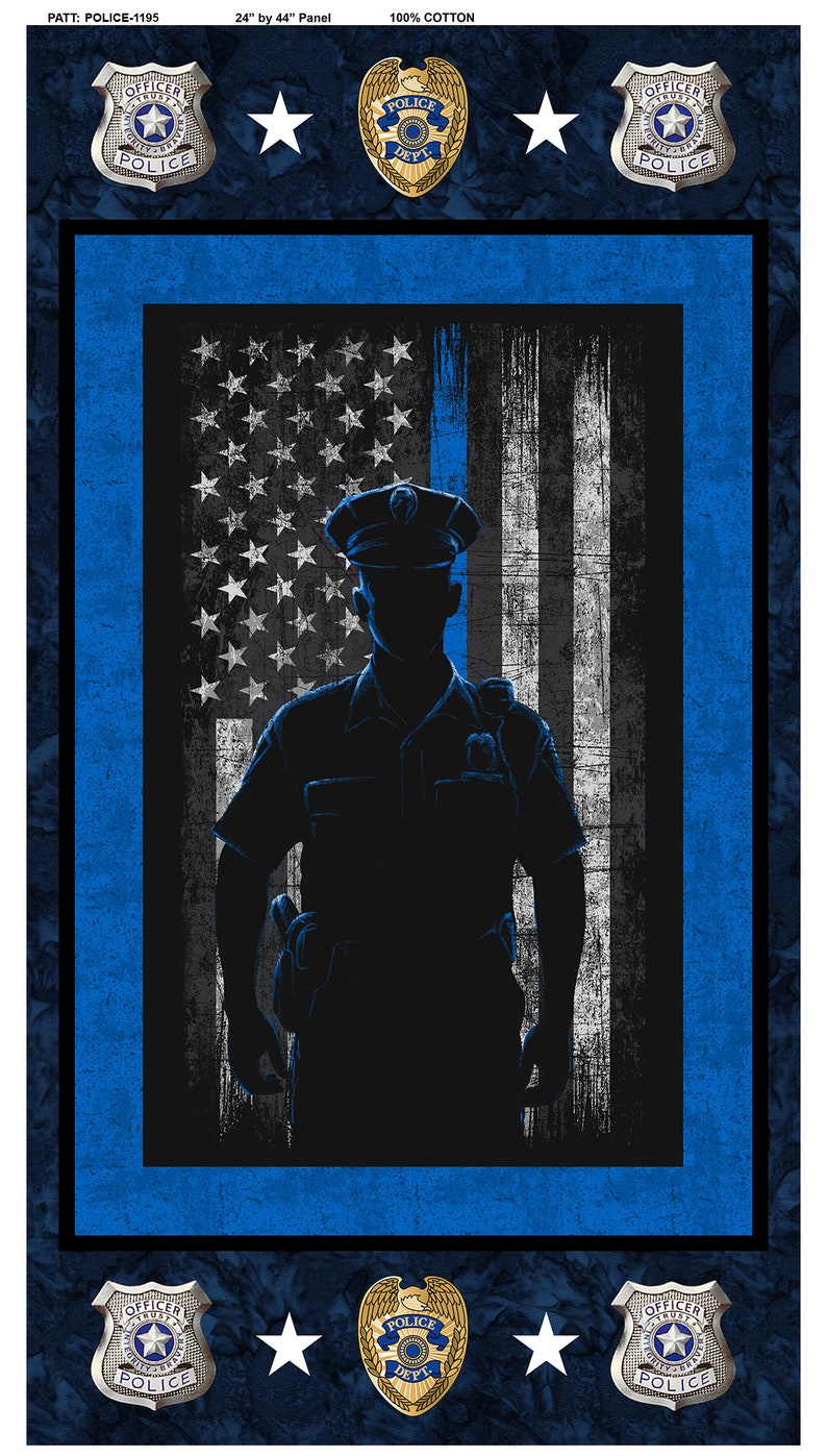 Official Licensed Police Officer Cotton Quilting Fabrics- Police ...