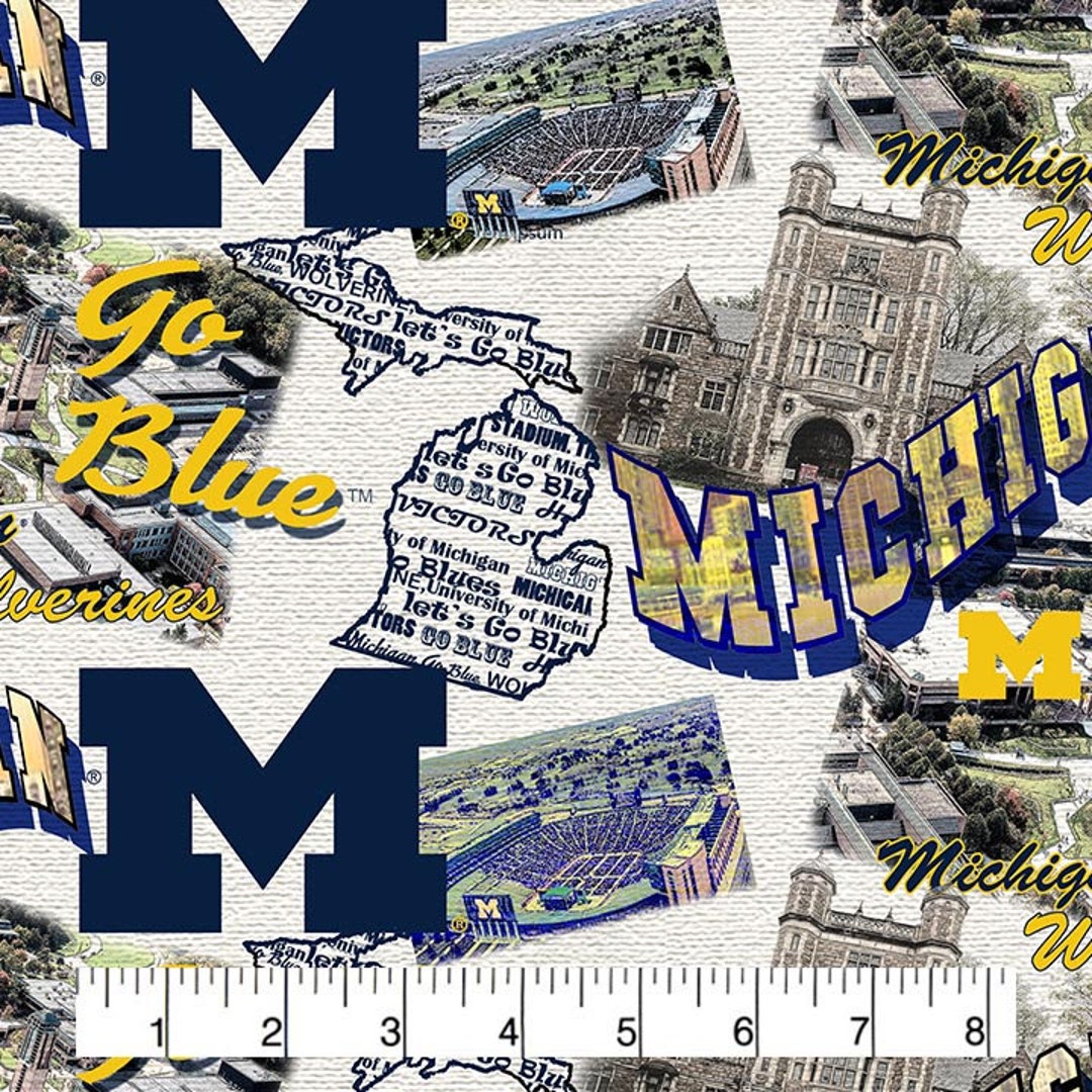 Official Licensed University of Michigan Cotton Quilting Fabrics ...