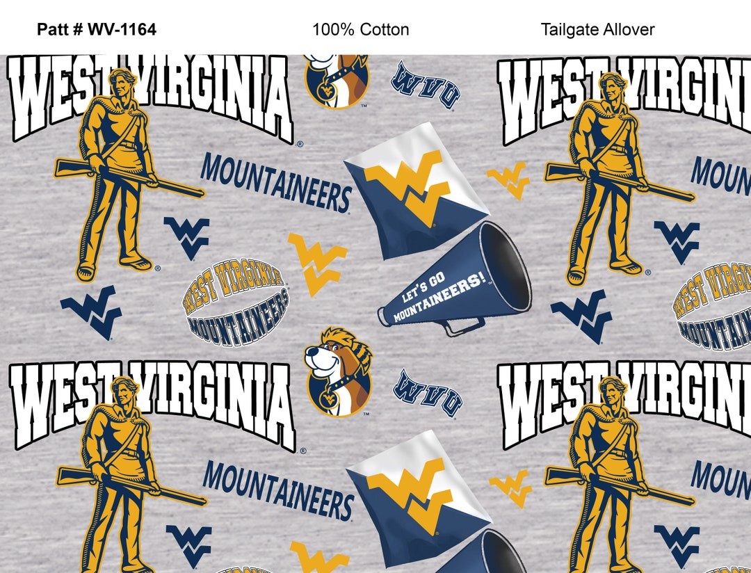 Official Licensed West Virginia University Cotton Quilting Fabrics-west ...
