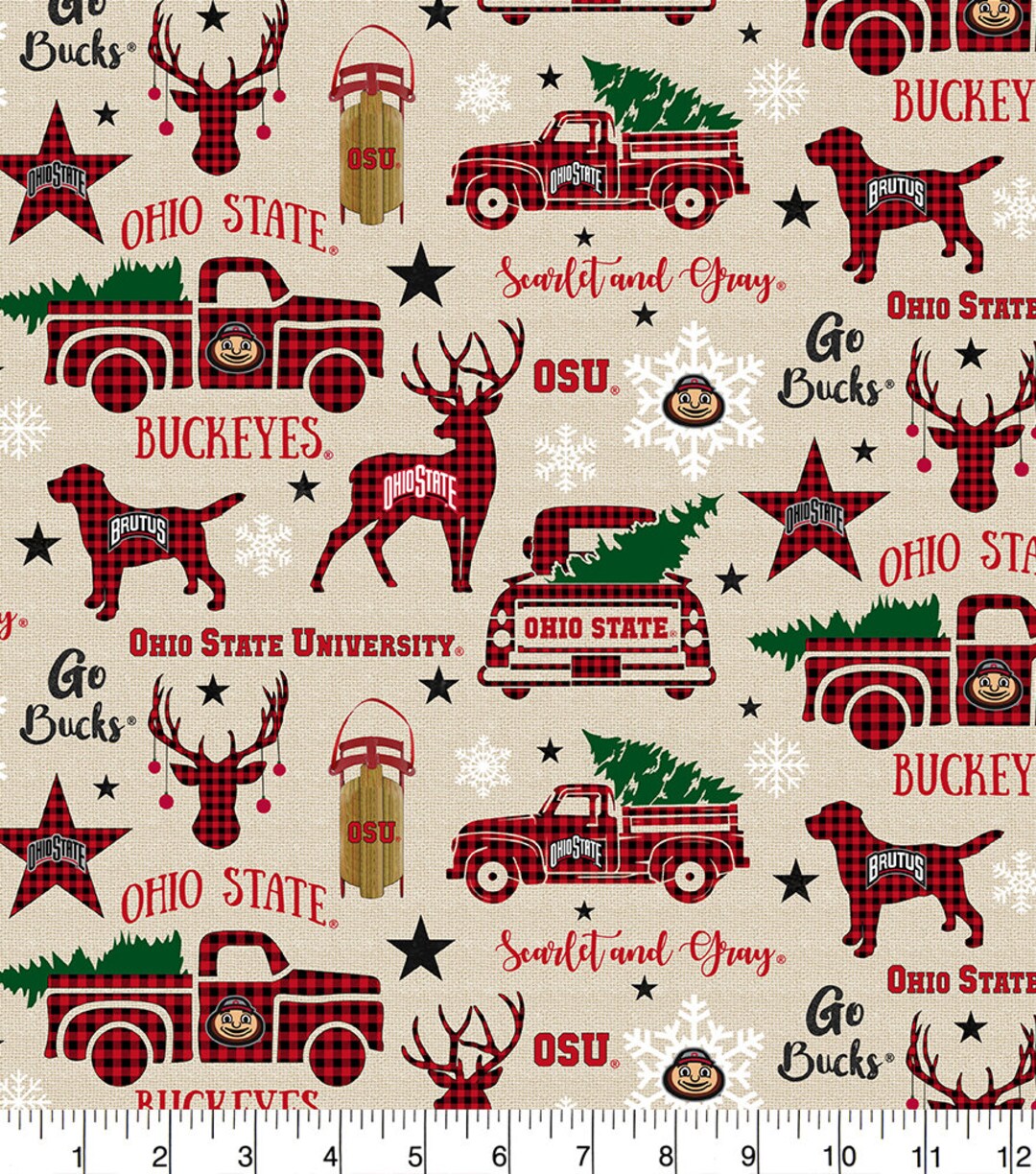 Official Licensed Ohio State University Cotton Quilting Fabrics-ohio ...