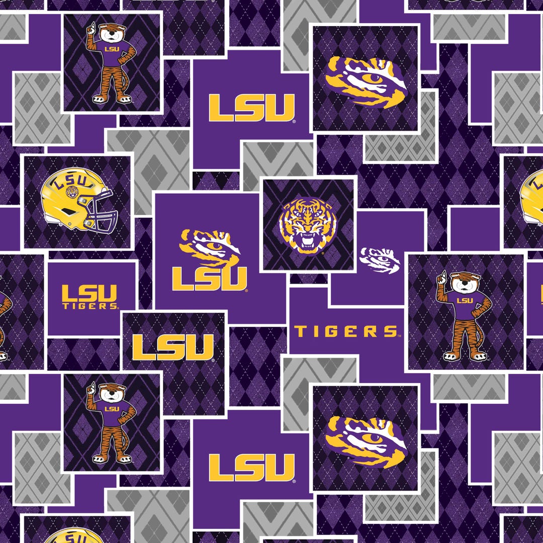 Official Licensed Louisiana State University Cotton Quilting Fabrics ...