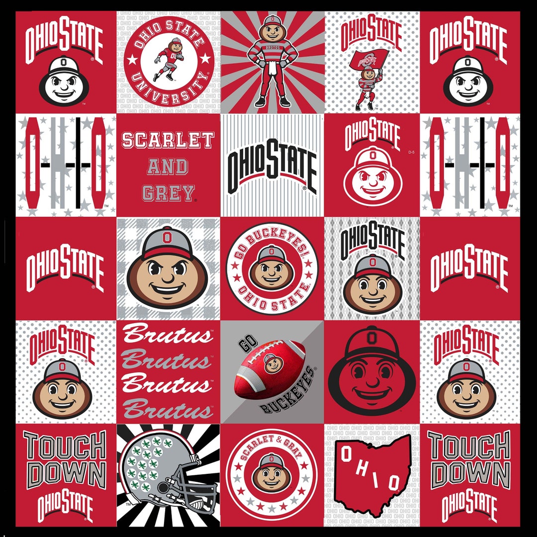 Official Licensed Ohio State University T-shirt Quilt Panel- Ohio State ...