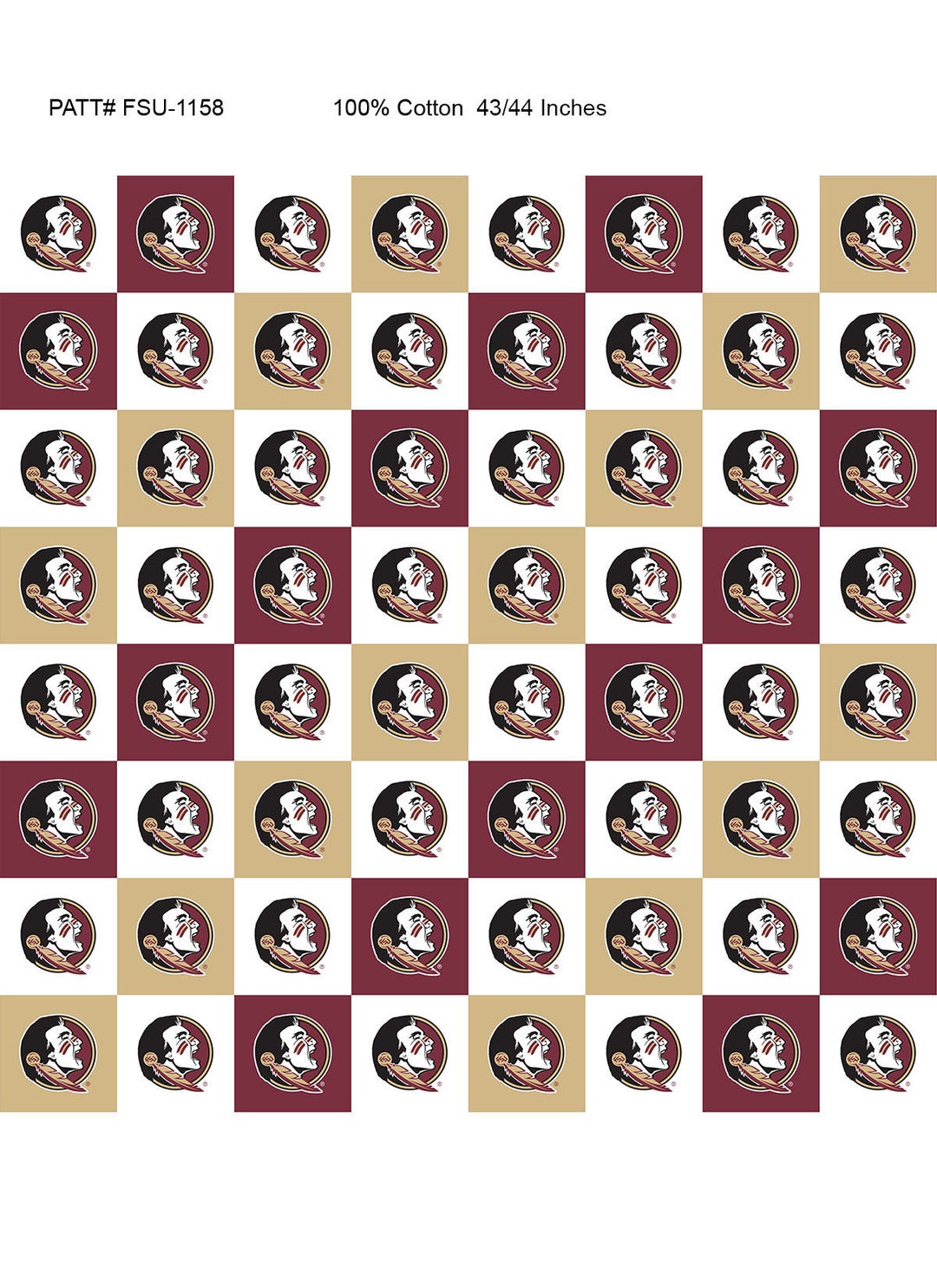 Official Licensed Florida State University Cotton Quilting Fabrics-fsu ...