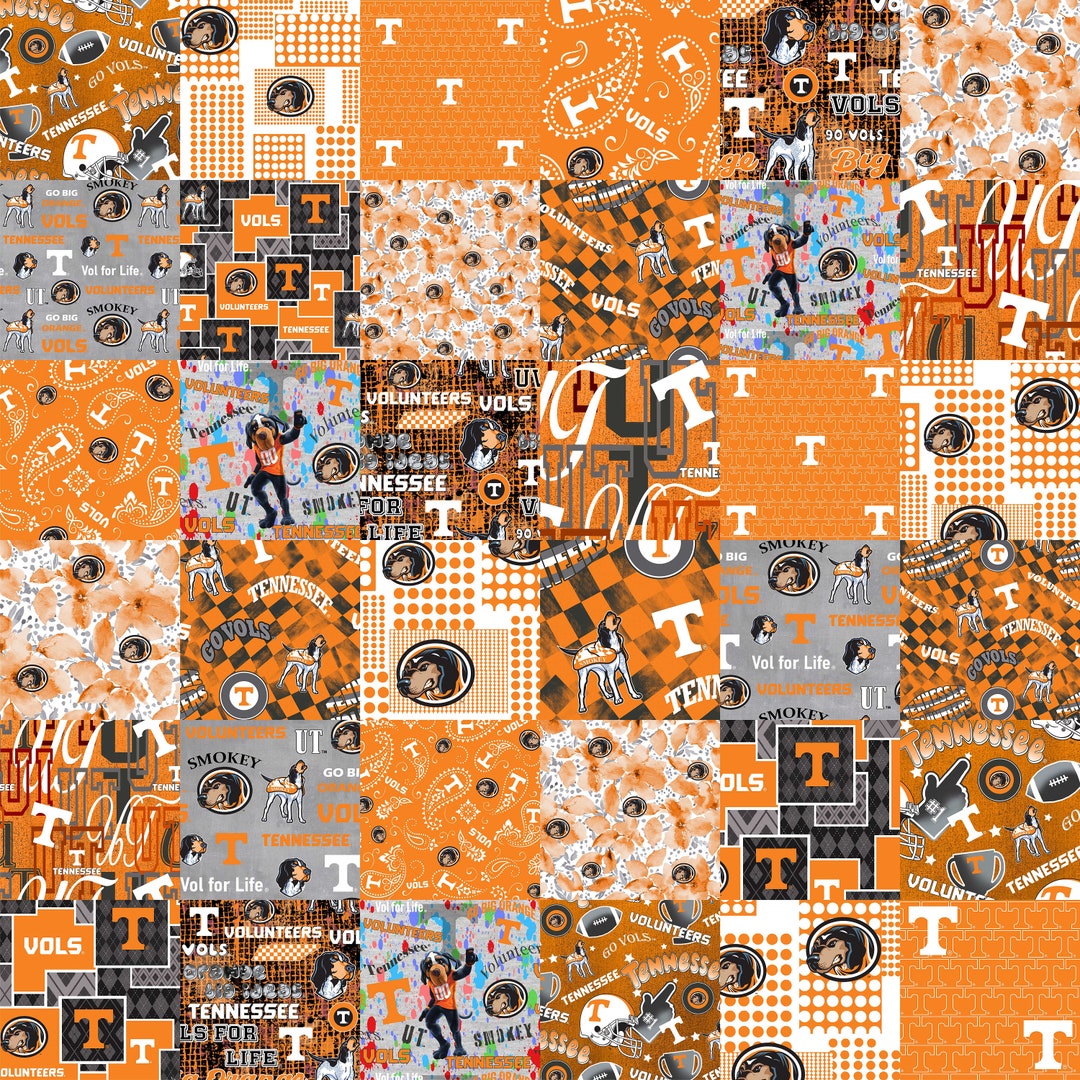 Official Licensed University of Tennessee Cheater Quilt Cotton Fabric ...