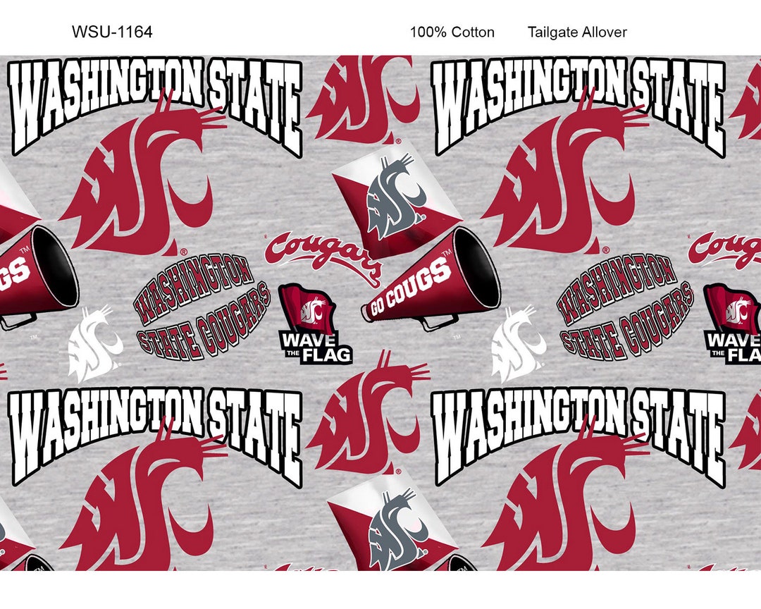 Official Licensed Washington State University Cotton Quilting Fabrics ...
