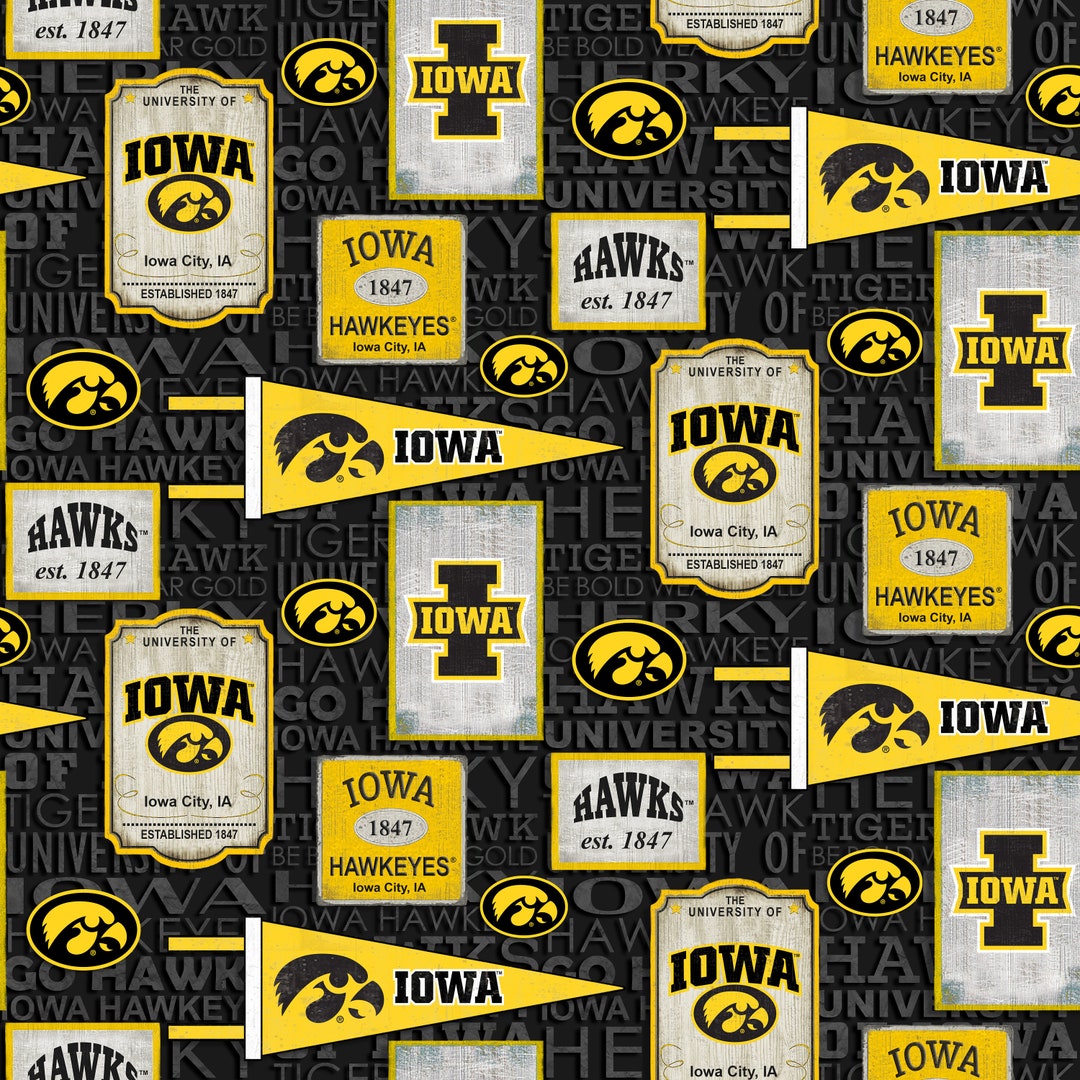Official Licensed University of Iowa Cotton Quilting Fabrics-iowa ...