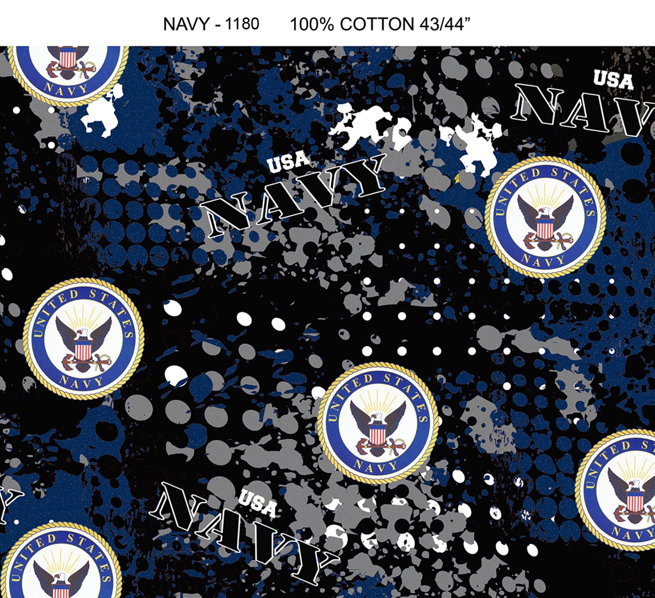 Official Licensed Military US Navy Cotton Quilting Fabrics- US Navy ...