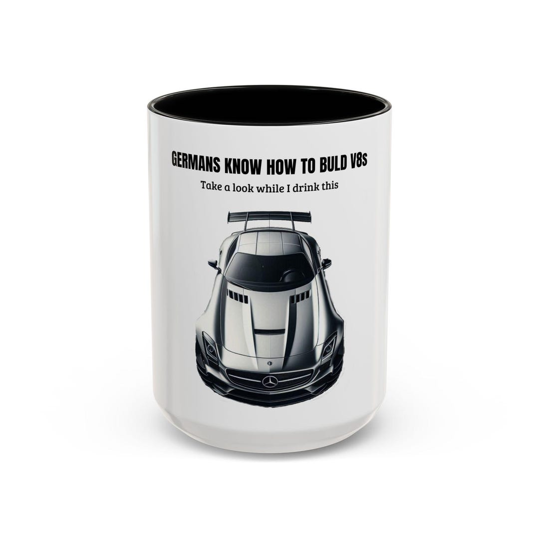 Coffee Mug With Mercedes AMG V8 Design, Unique Ceramic Tea Cup for Car ...