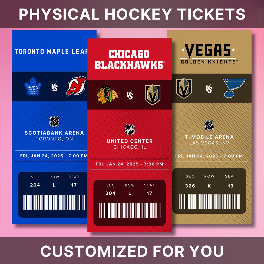Personalized Hockey Game Ticket Souvenir: Laminate or Holographic ...