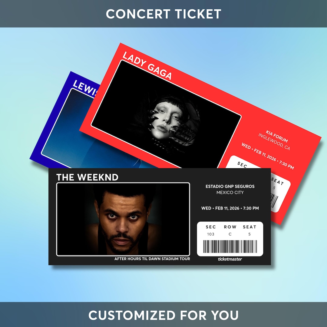 Physical Concert Ticket (custom) | Holographic | Personalized Concert ...