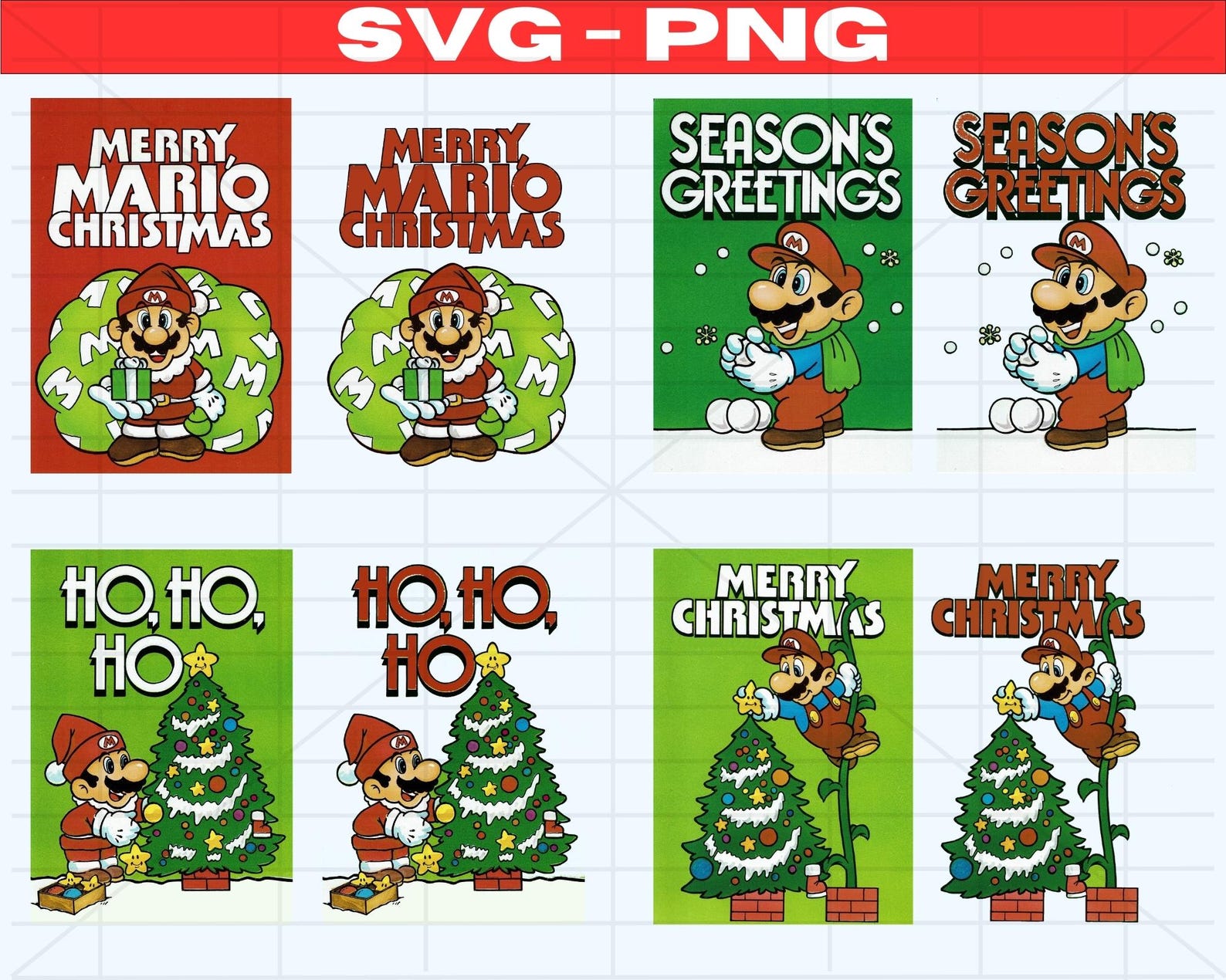 Super Mario Christmas 2025 PNG Bundle,super Mario Happy New Year 2025 ...