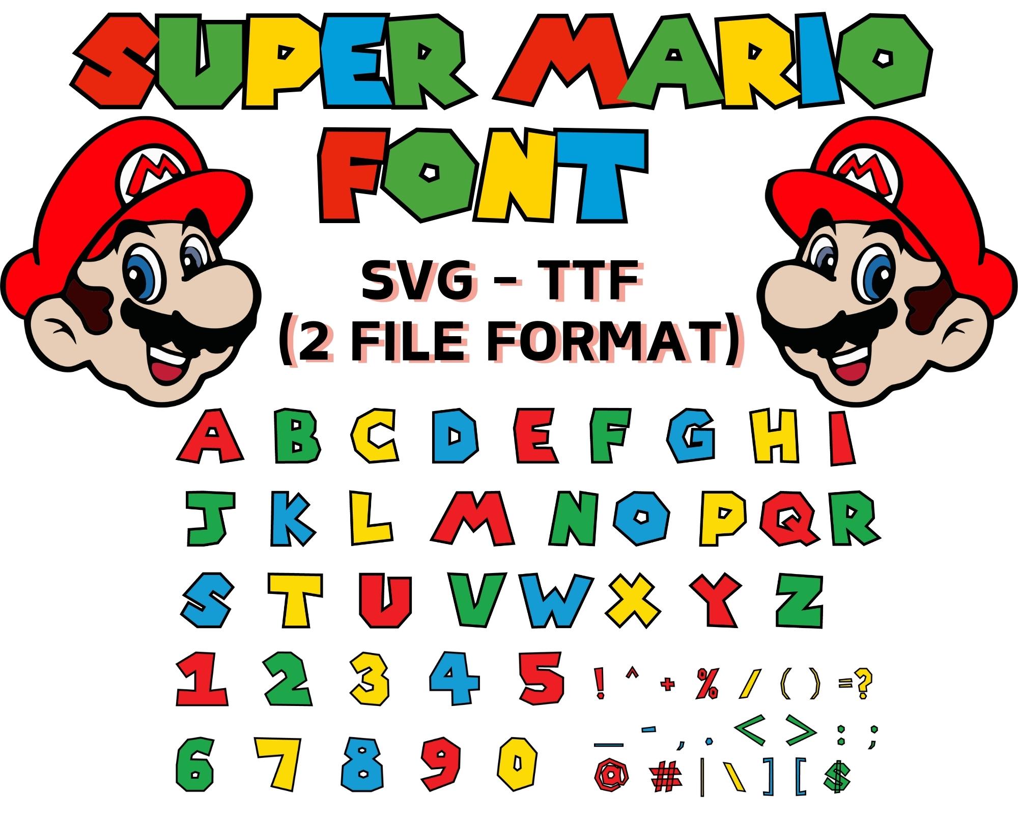 Super Mario Font SVG Ttf,personalized Mario Alphabet,super Mario ...