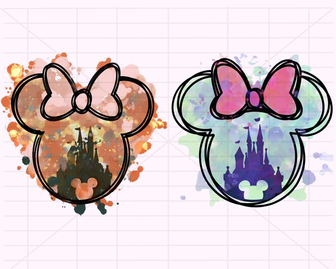 Paquete PNG de acuarela de Minnie Mouse, cinta de Minnie Mouse PNG, orejas de Minnie PNG, cara ...