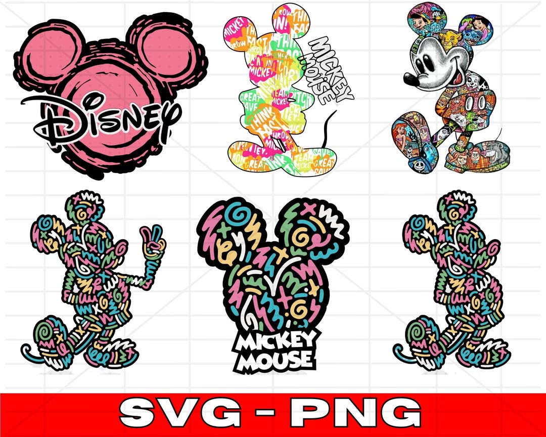 Mickey Mouse Face Outline SVG PNG Bundle,mickey Mouse Head Svg ...