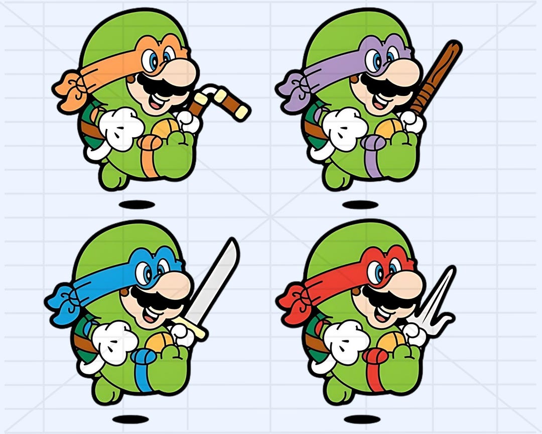 Ninja Mario PNG Bundle,ninja Turtles Png,turtle Mario Png,super Mario ...