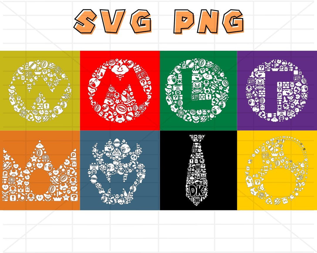 Super Mario Emblem SVG PNG Bundle,mario Logo Svg,mario Files for Cricut ...