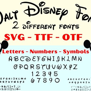 Walt Font SVG TFF OTF Bundle,personalized Mickey Alphabet,waltograph ...