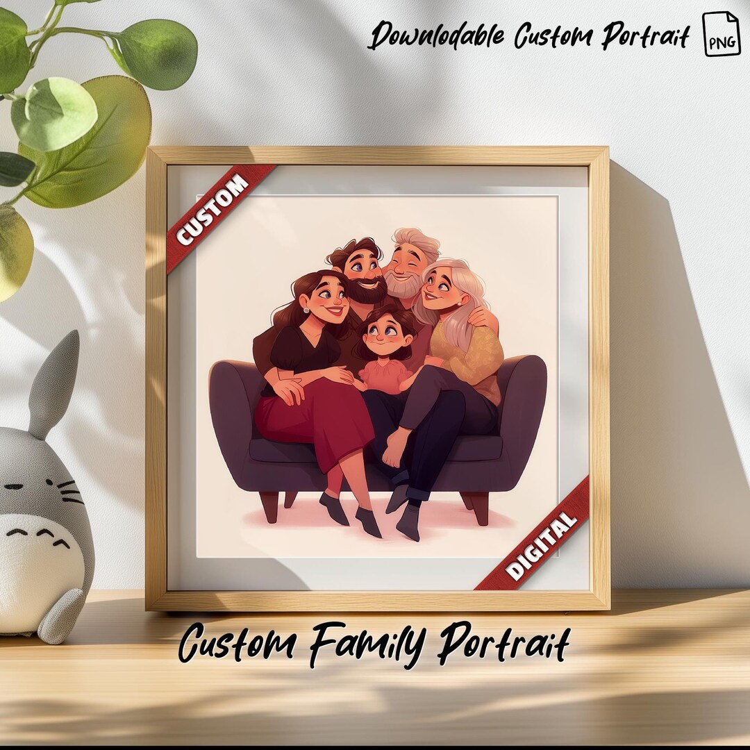 Custom Group Portrait Personalized Illustration Commission (family ...