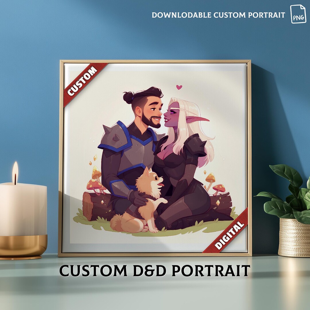 Dnd Personalized Illustration Custom Portrait Commission (wedding Gift ...