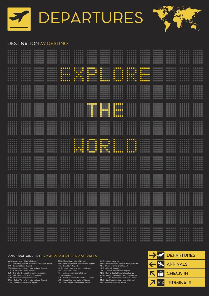 Poster "explore the World" - Printable - Etsy