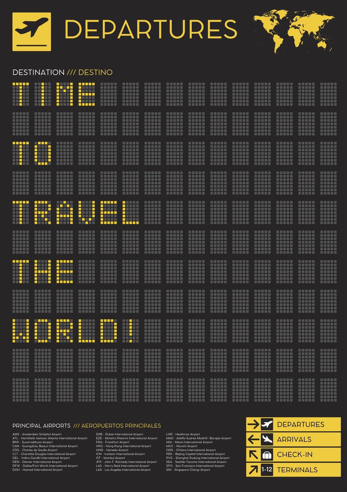 Poster "travel the World" - Printable - Etsy