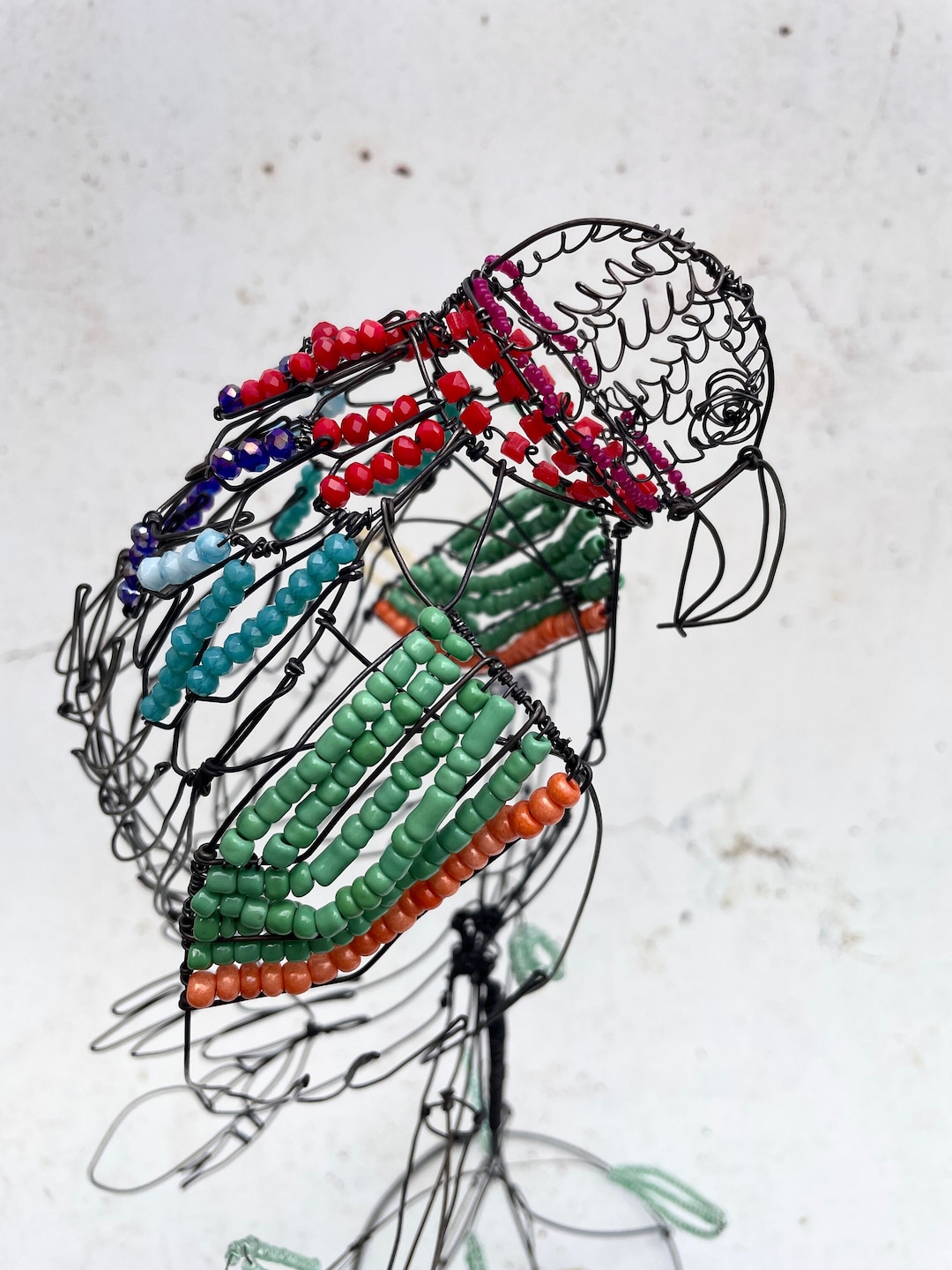 Wire and Pearl Parrot. Wire Sculpture. Unique Piece - Etsy