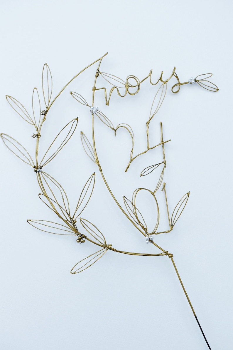 Wire Cake Topper Custom Wire Cake Topper Gold Cake Topper | Etsy