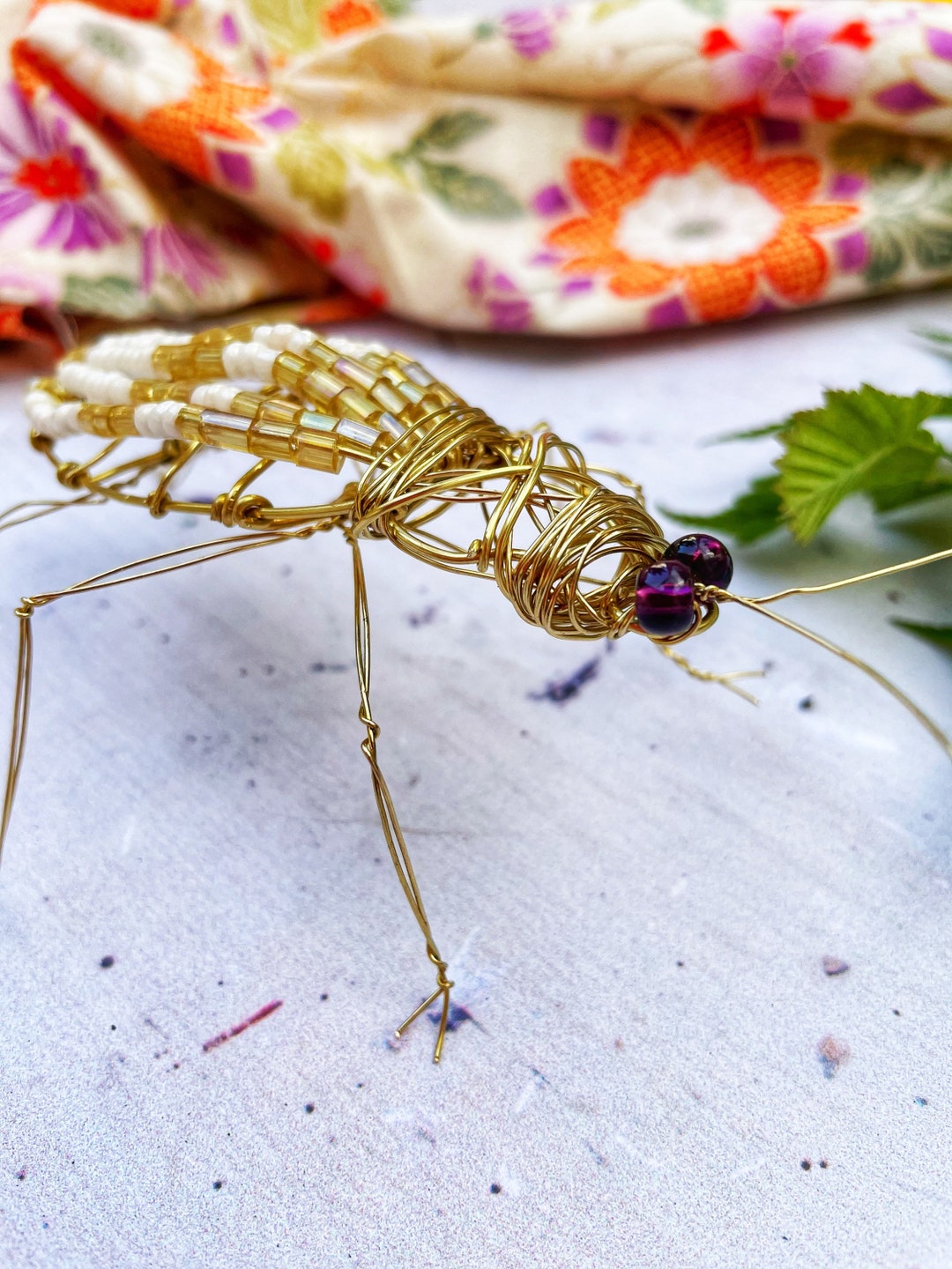 Golden Brass Insect. Animal Sculpture, Wire Sculpture. Unique Piece. - Etsy