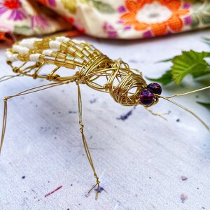 Golden Brass Insect. Animal Sculpture, Wire Sculpture. Unique Piece. - Etsy