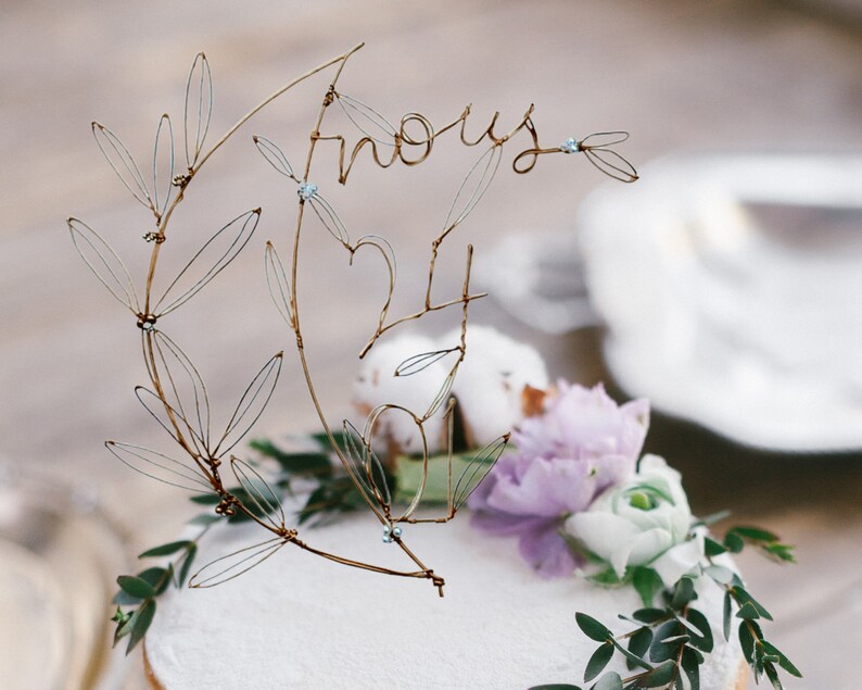 Wire Cake Topper Custom Wire Cake Topper Gold Cake Topper | Etsy