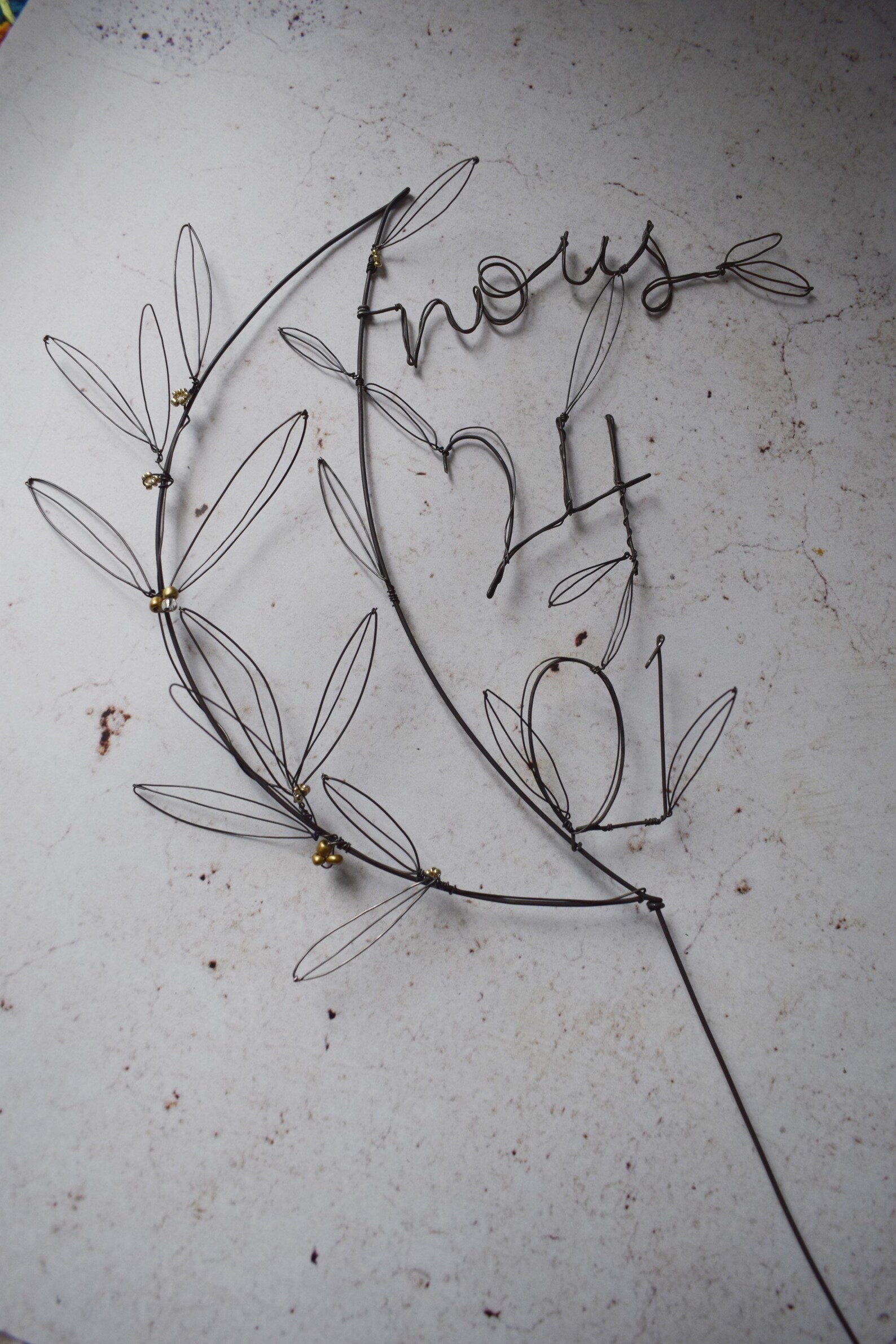 Wire Cake Topper Custom Wire Cake Topper Gold Cake Topper - Etsy