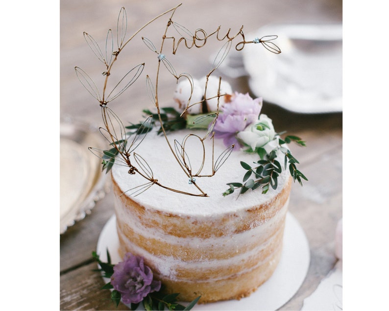 Wire Cake Topper Custom Wire Cake Topper Gold Cake Topper - Etsy