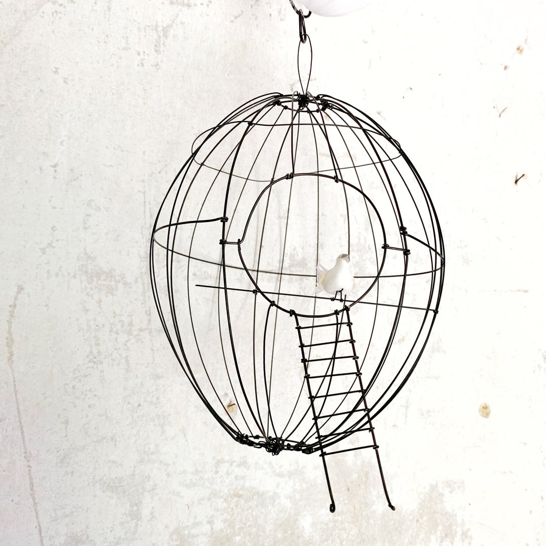 Wire Bird Cage, Wire Cage, Round Cage, Unique Piece , Handmade in ...