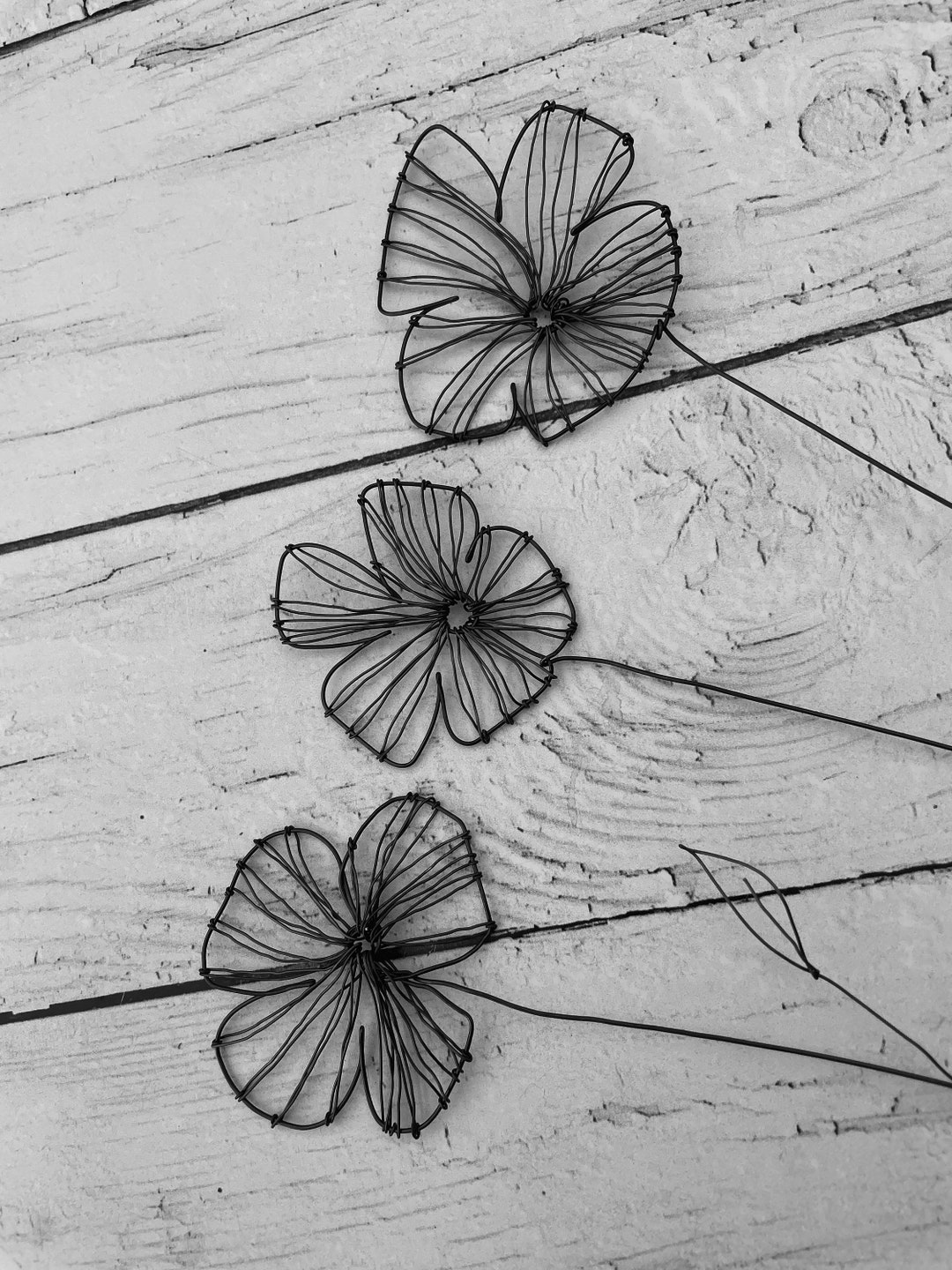 Handmade 3D Wire Flowers, Single Flower, 5 Different Stems to Choose ...
