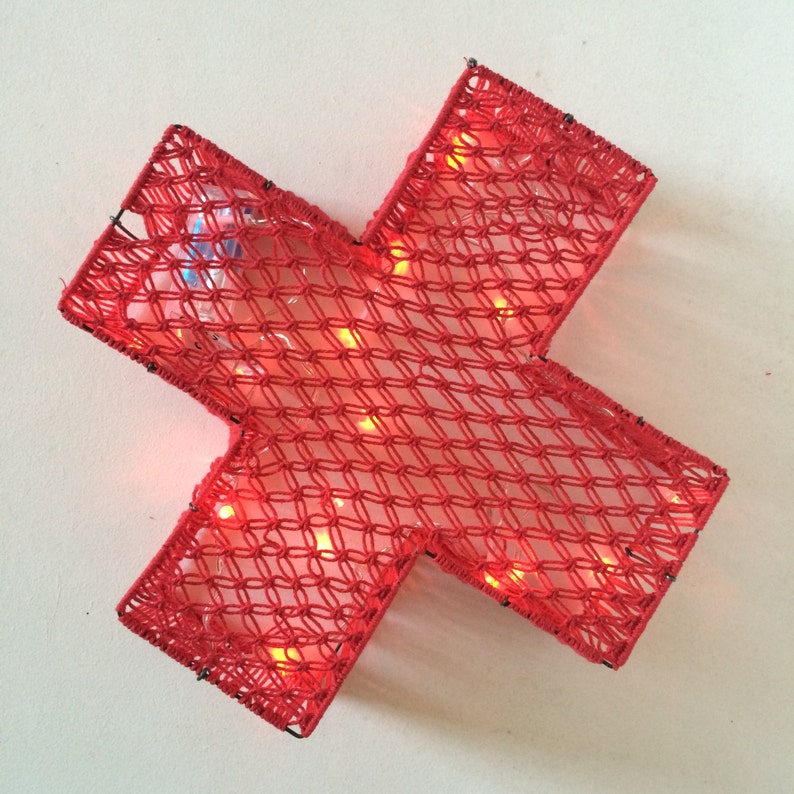 Large Bright Red Cross in Macramé | Etsy