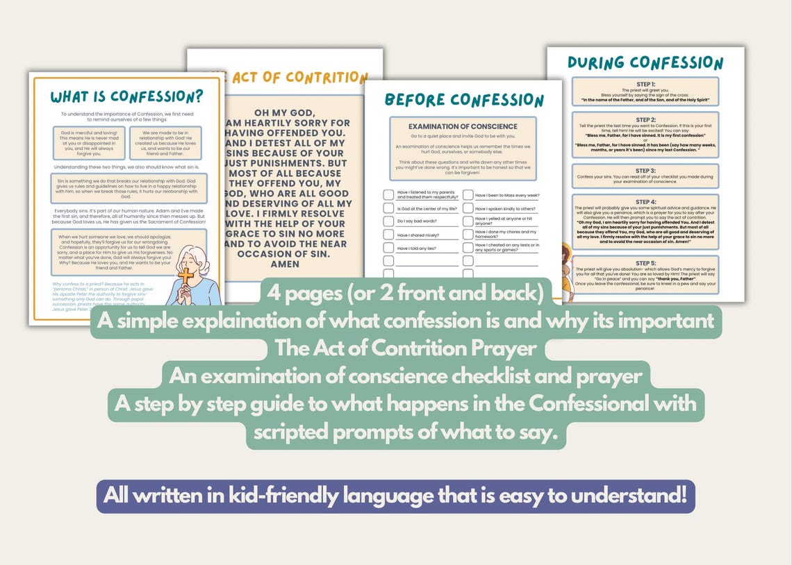Catholic Kids First Reconciliation Guide, Examination of Conscience for ...