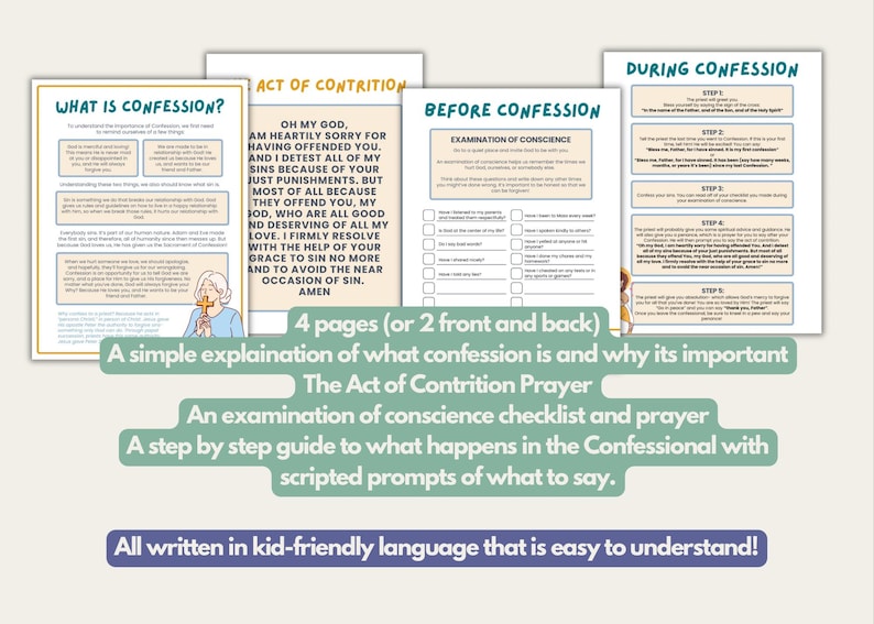 Catholic Kids First Reconciliation Guide, Examination of Conscience for ...