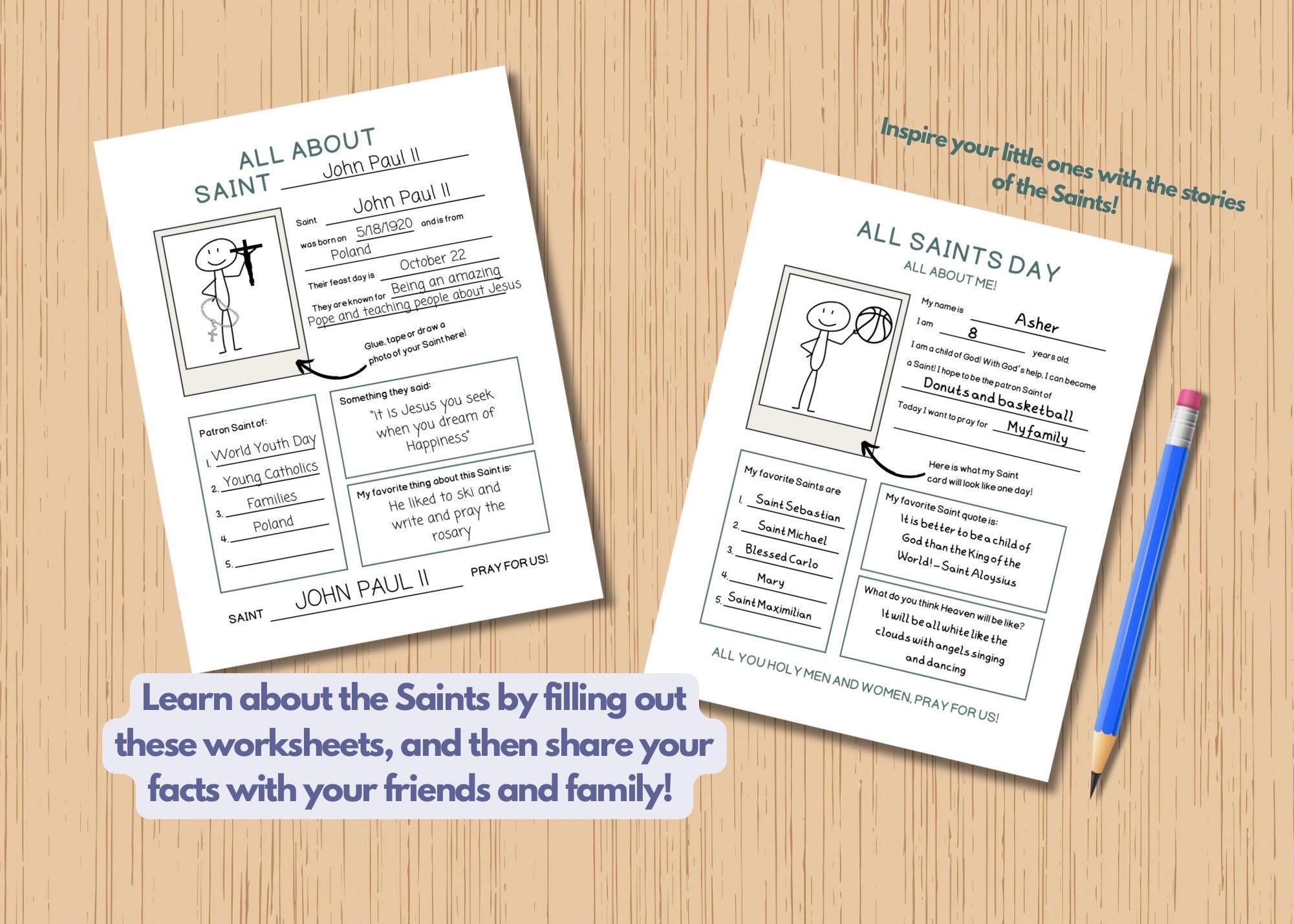 All Saints Day Worksheet for Kids, All Saints Day Game Activity, Kids ...
