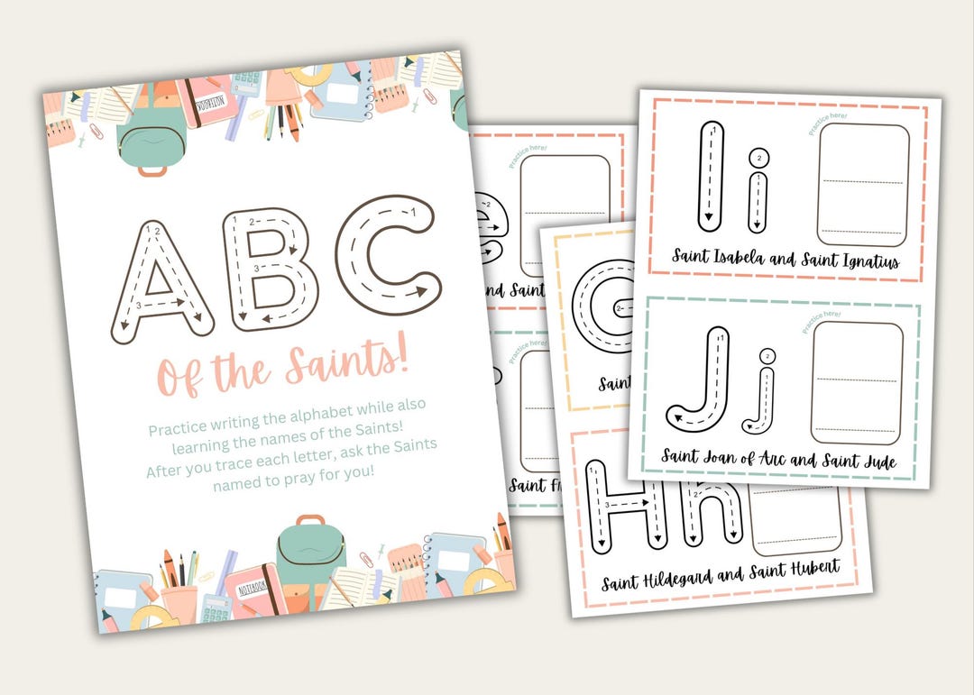 Catholic Homeschool Activity, ABC With the Saints, Kids Catholic ...