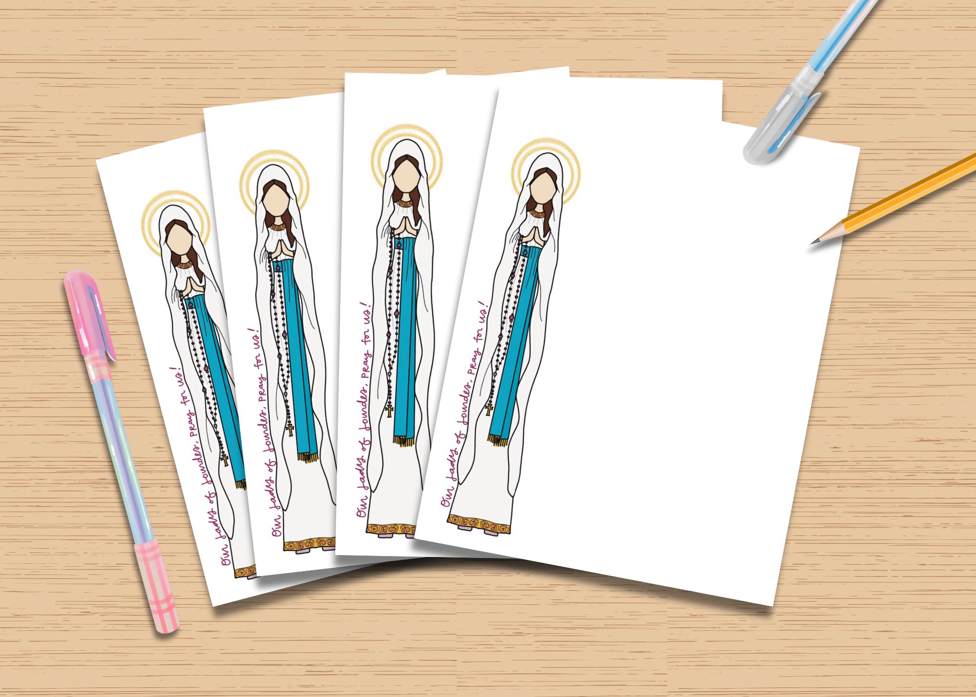 Our Lady of Lourdes Catholic Greeting Cards, Our Lady of Lourdes Gift ...