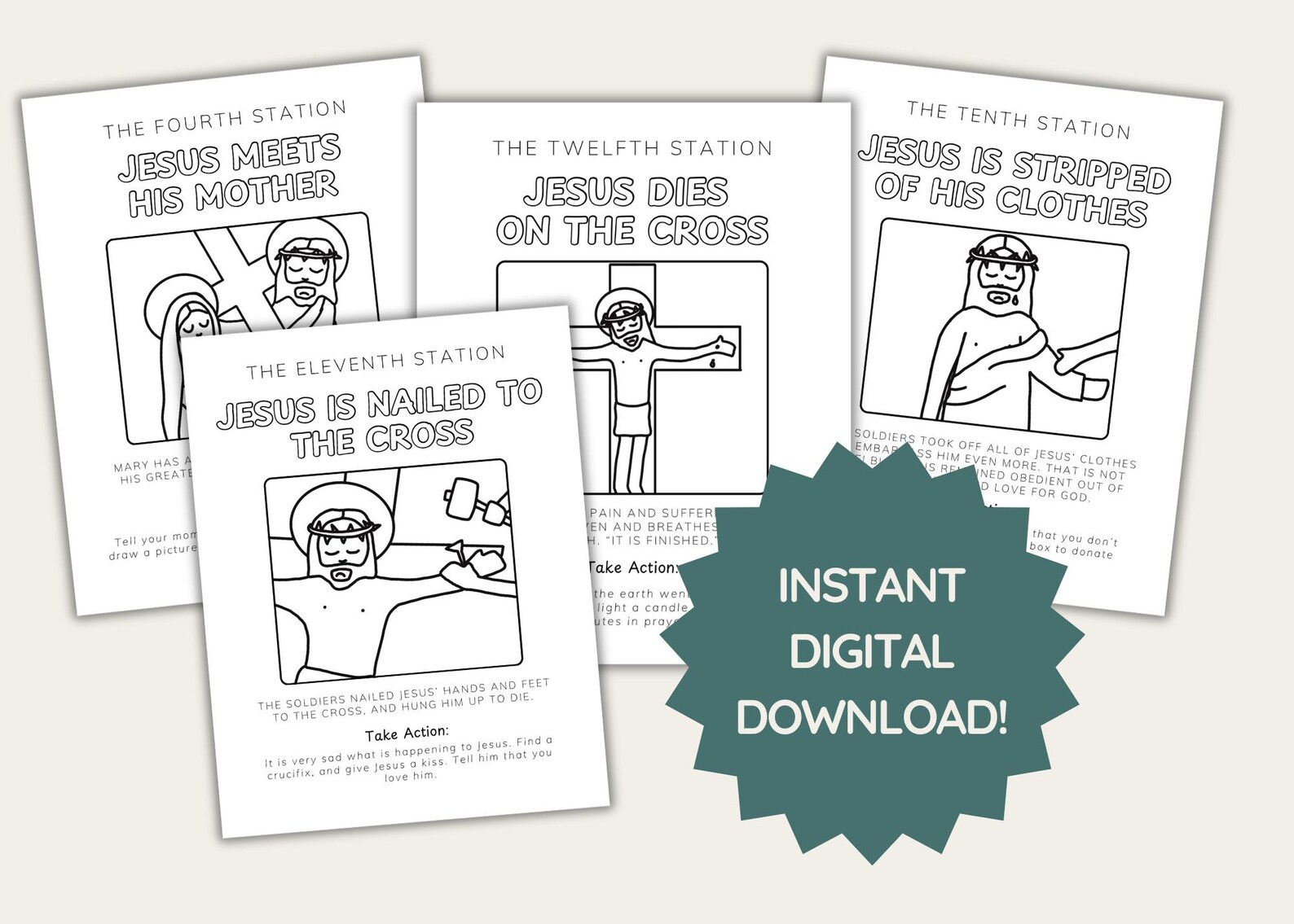 Stations of the Cross Coloring Pages, Catholic Kids Lent Activity ...