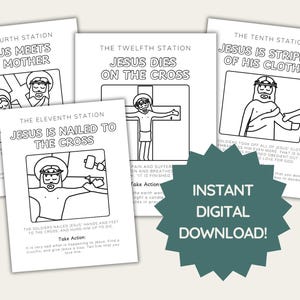 Stations of the Cross Coloring Pages, Catholic Kids Lent Activity ...