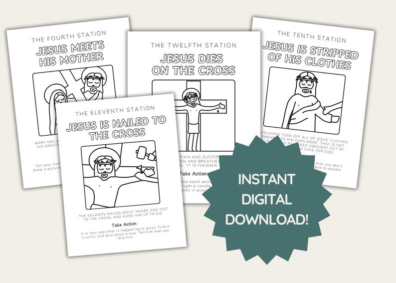 Stations of the Cross Coloring Pages, Catholic Kids Lent Activity ...