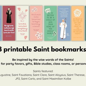 Printable Catholic Bookmark, Saint Bookmark Printable, First ...