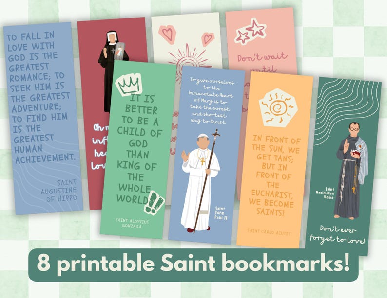 Printable Catholic Bookmark, Saint Bookmark Printable, First Reconciliation Gift, All Saints Day ...