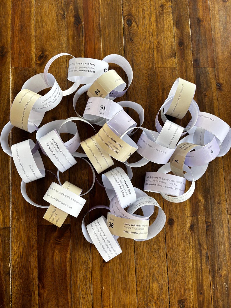 40 Days of Lent Paper Chain Activity for Catholics, Catholic Kids Lent ...