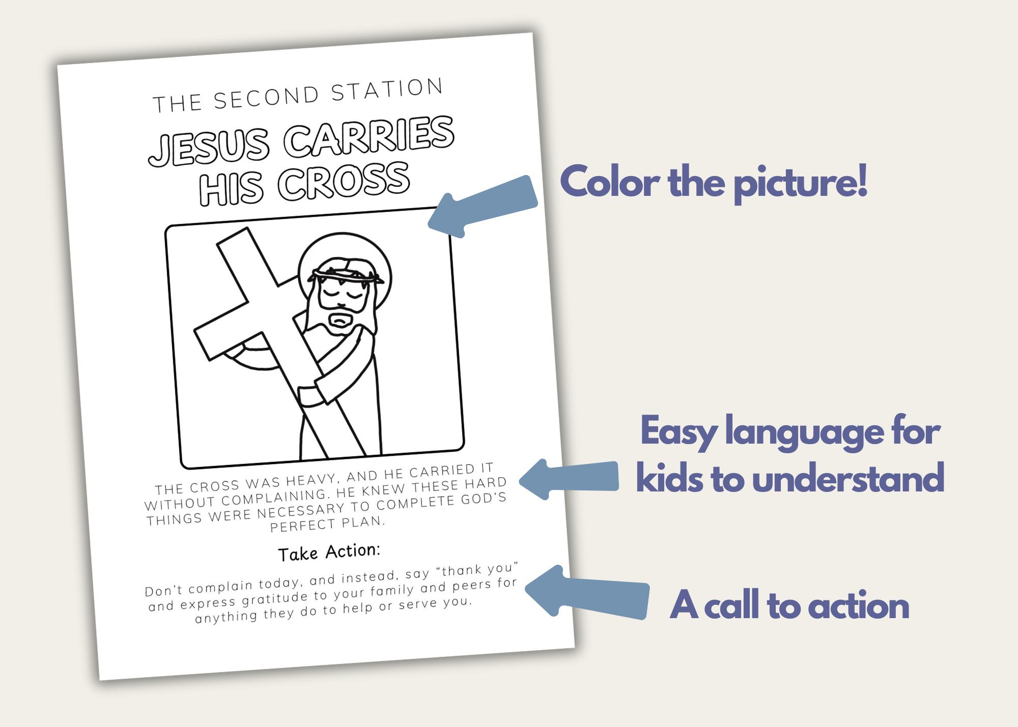 Stations of the Cross Coloring Pages, Catholic Kids Lent Activity ...