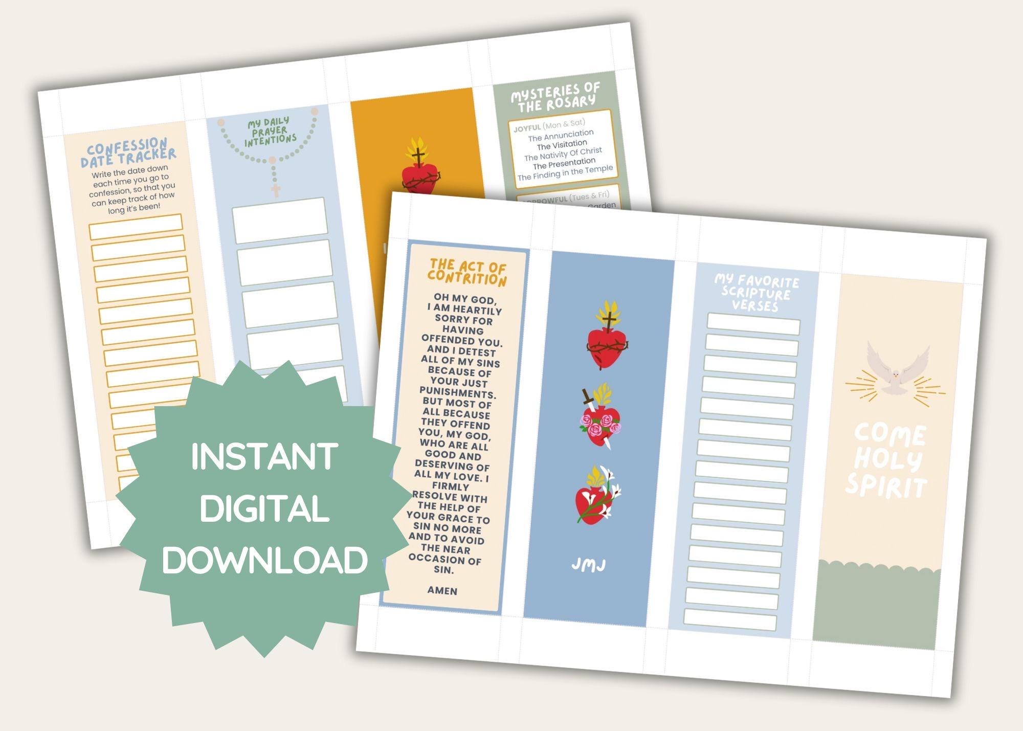 Printable Catholic Bookmark, Bible Bookmark Printable, First ...