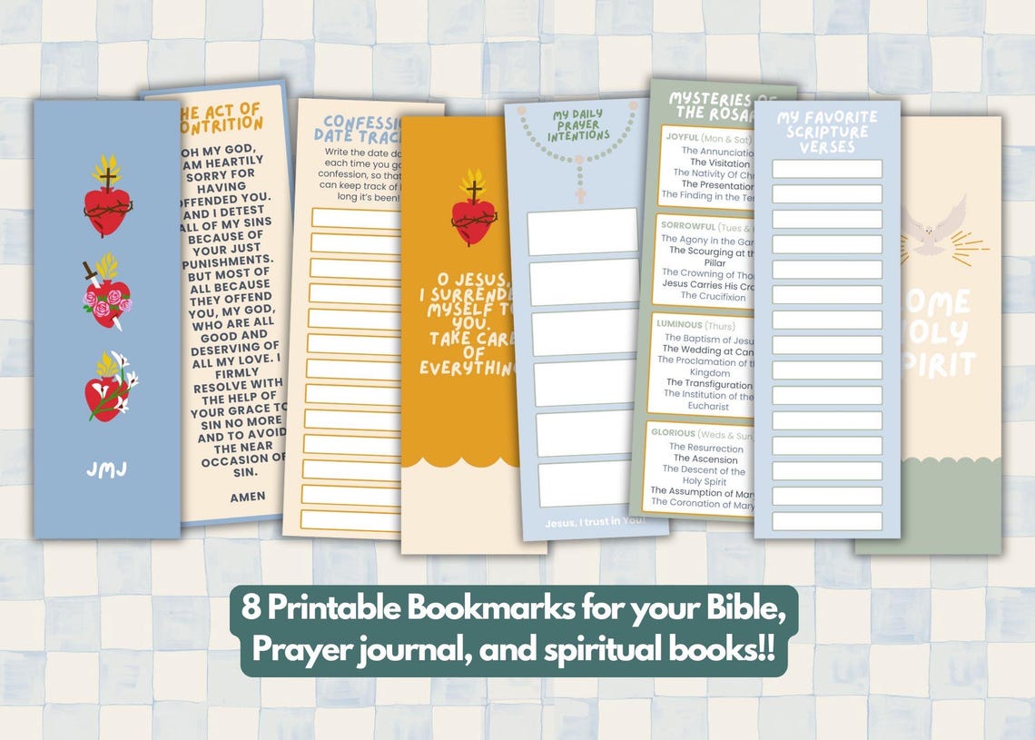 Printable Catholic Bookmark, Bible Bookmark Printable, First ...
